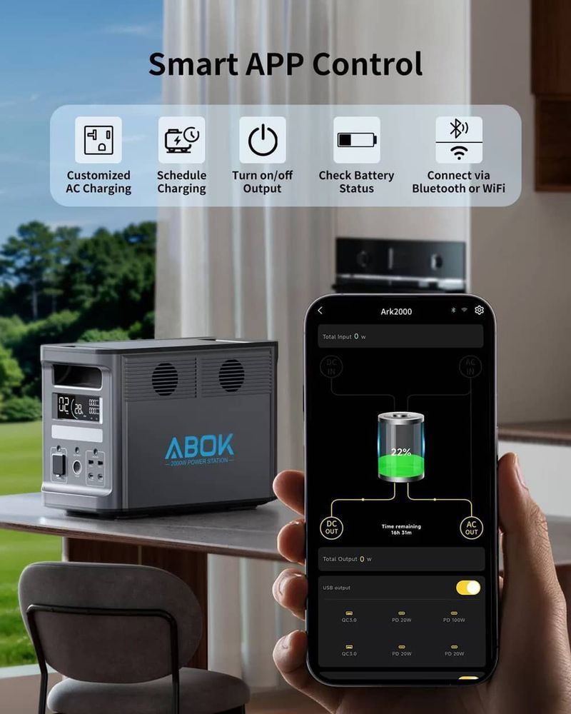 Купити Зарядна станція ABOK 2000W 1536Wh Power Station ABOK2000 в ...